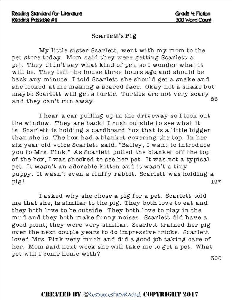 Reading Comprehension Assessments 4th grade volume 3 | Made By Teachers