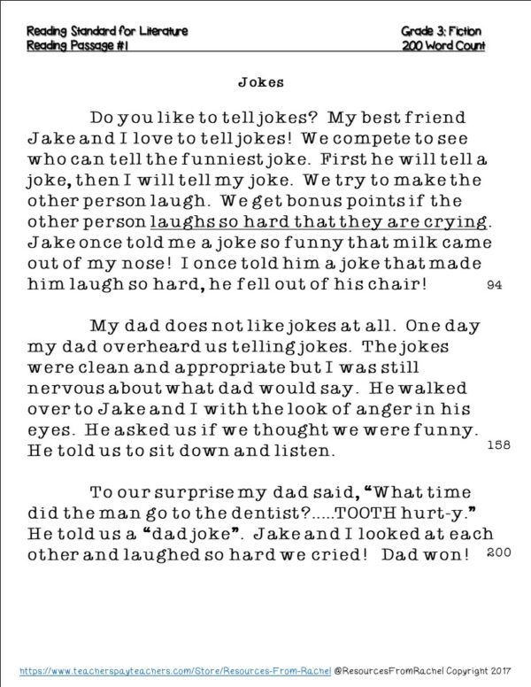 Reading Comprehension Assessments 3rd grade volume 1 | Made By Teachers