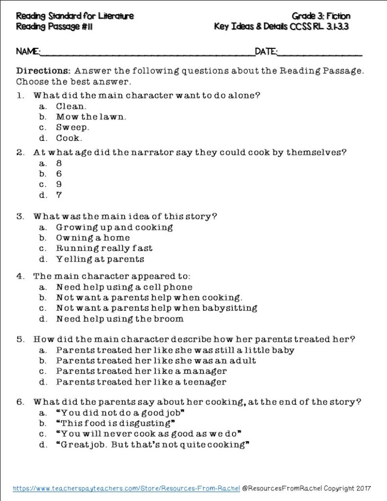 Reading Comprehension Assessments 3rd grade volume 3 | Made By Teachers
