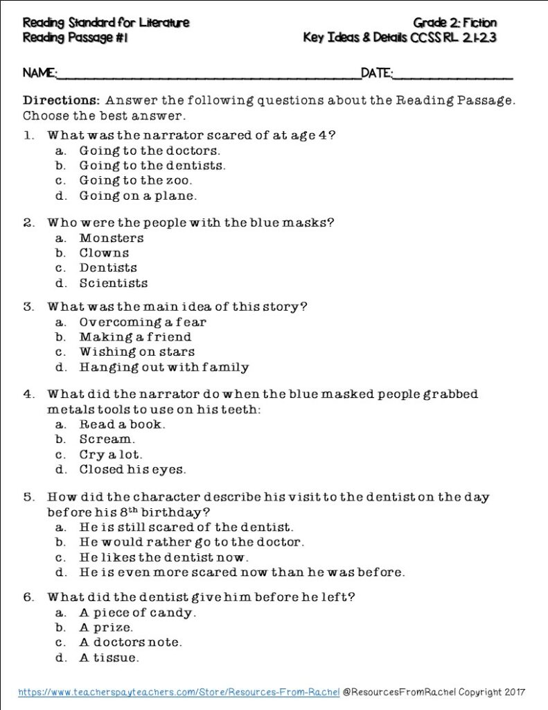 Reading Comprehension Assessments 2nd grade volume 1 - Made By Teachers