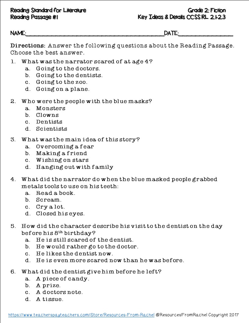 Reading Comprehension Assessments 2nd grade volume 1 | Made By Teachers