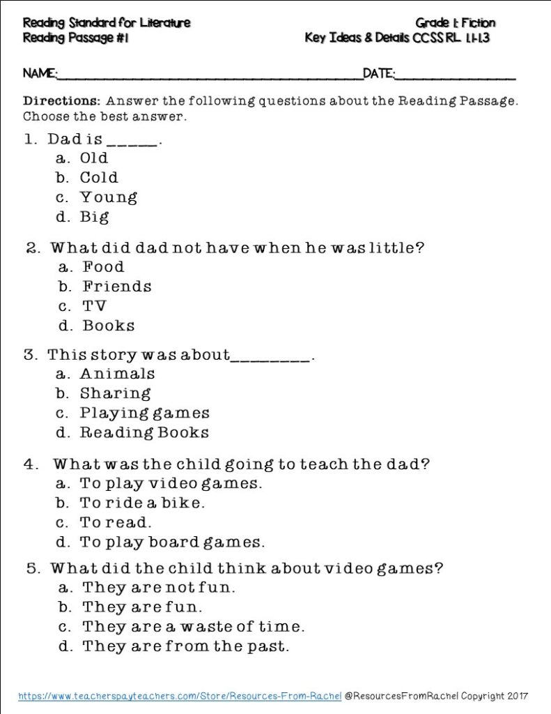 Reading Comprehension Assessments 1st grade volume 1 | Made By Teachers