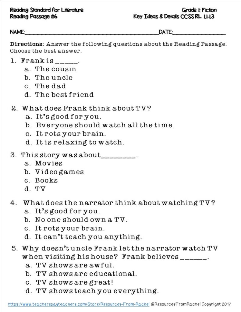 Reading Comprehension Assessments 1st grade volume 2 | Made By Teachers