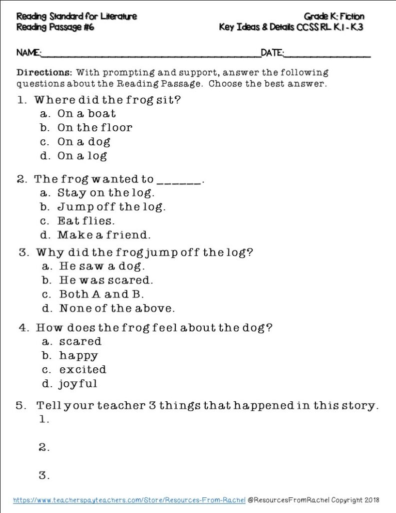 Reading Comprehension Assessments Kindergarten volume 2 | Made By Teachers