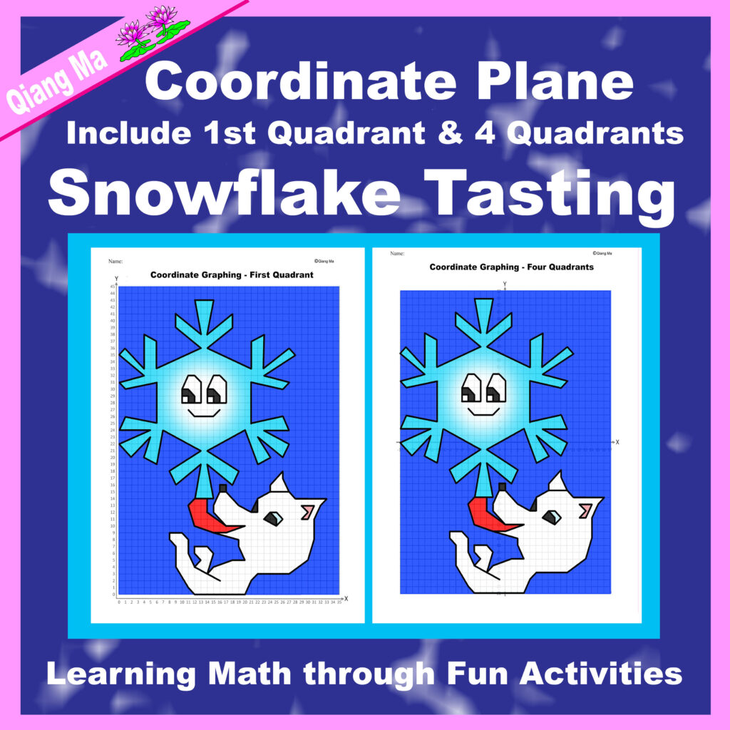 Winter Coordinate Plane Graphing Picture Snowflake Tasting Made By Teachers