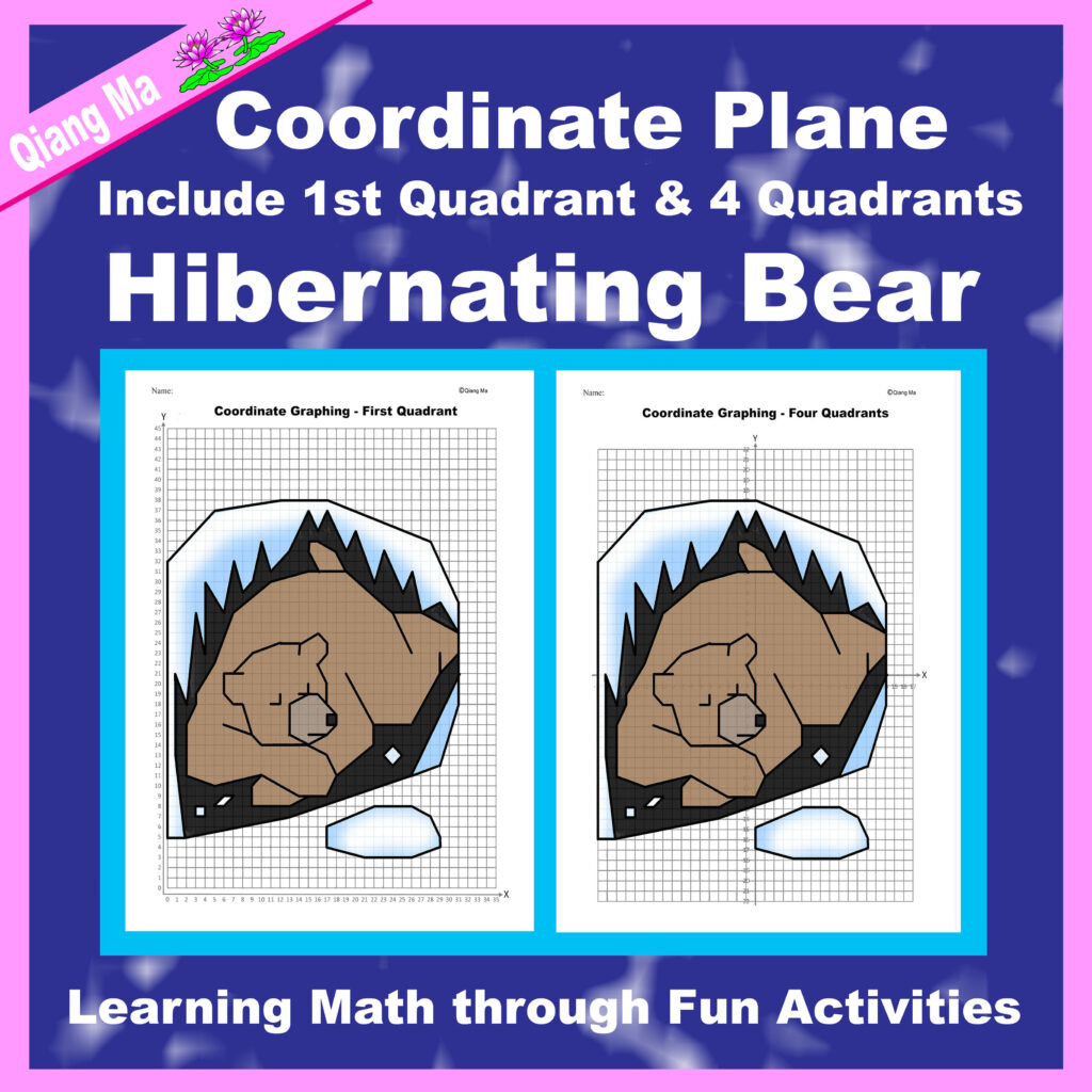 Winter Coordinate Plane Graphing Picture: Hibernating Bear - Made By ...