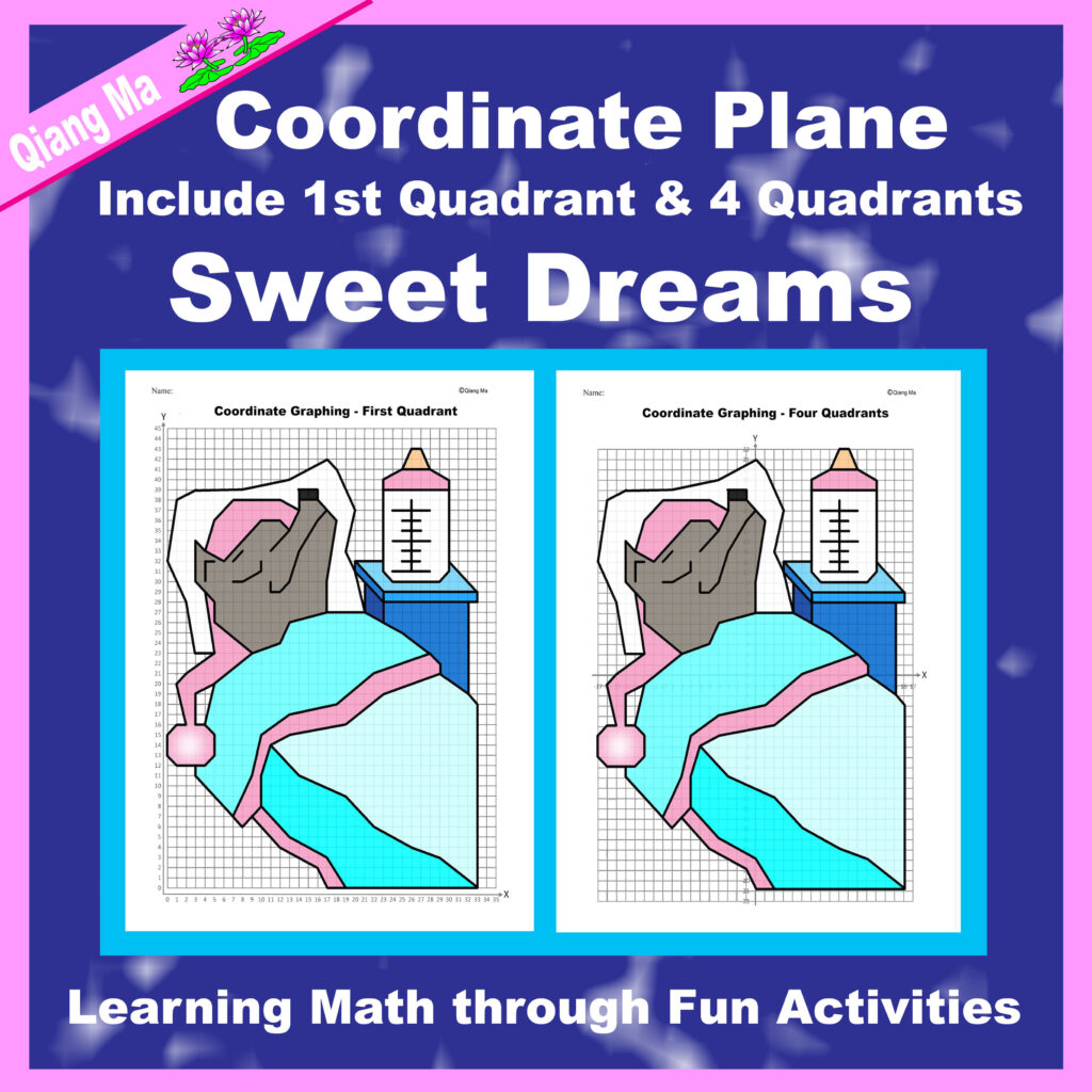Winter Coordinate Plane Graphing Picture: Sweet Dreams | Made By Teachers
