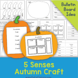 5 Senses Autumn Pumpkin Craft Bulletin Board Craftivity Writing ...