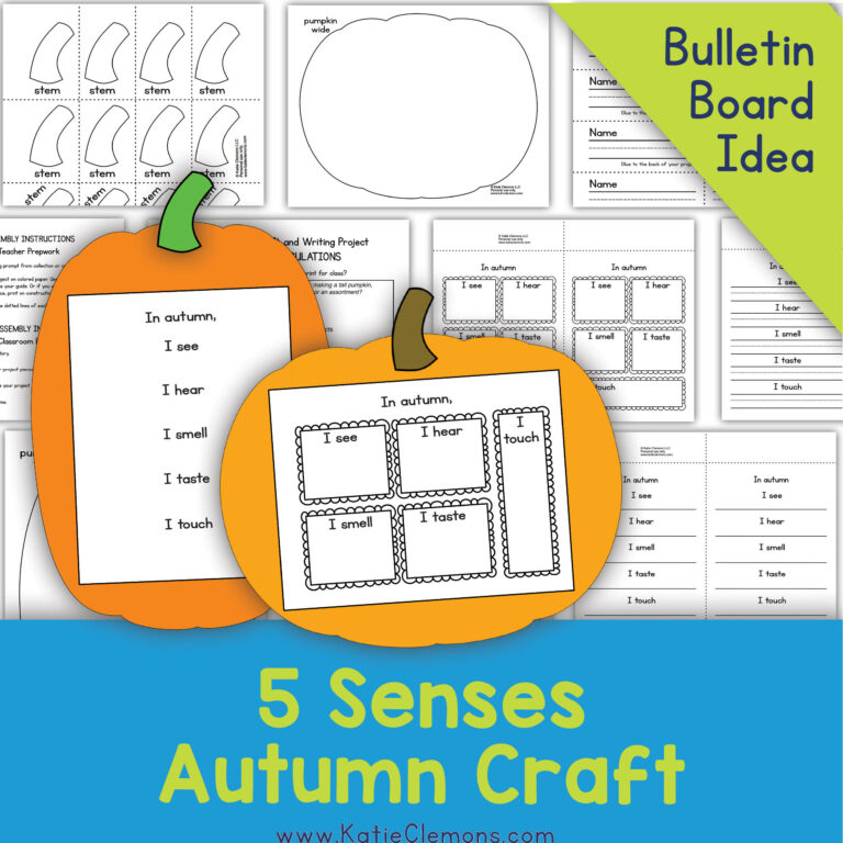 5 Senses Autumn Pumpkin Craft Bulletin Board Craftivity Writing ...