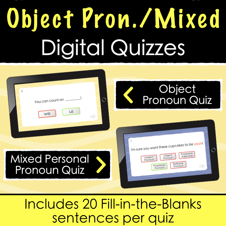 OBJECT PRONOUNS - Fill-in-the-Blanks Activities - Digital + Print and ...