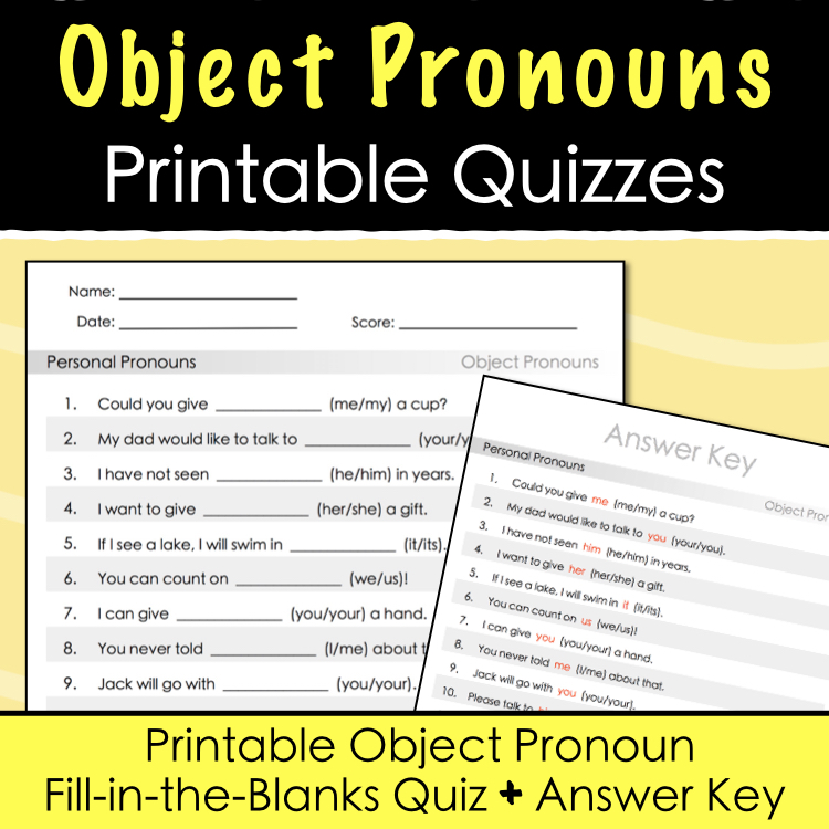 OBJECT PRONOUNS - Fill-in-the-Blanks Activities - Digital + Print and ...