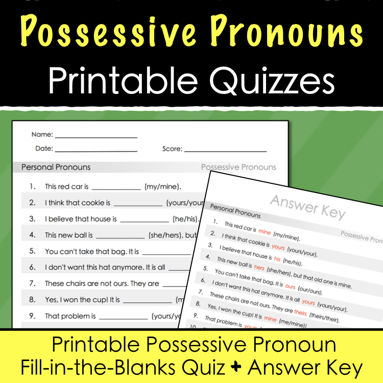 POSSESSIVE PRONOUNS - Fill-in-the-Blanks Activities - Digital and Print ...