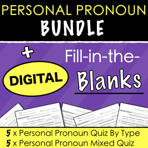 PERSONAL PRONOUNS - Fill-in-the-Blanks Activities - Digital + Print ...