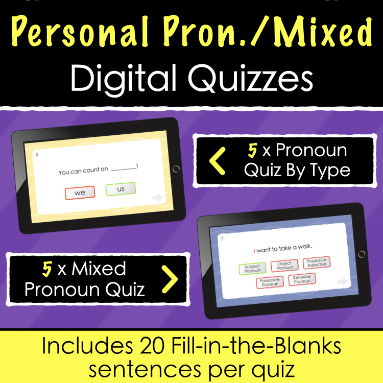 PERSONAL PRONOUNS - Fill-in-the-Blanks Activities - Digital + Print ...