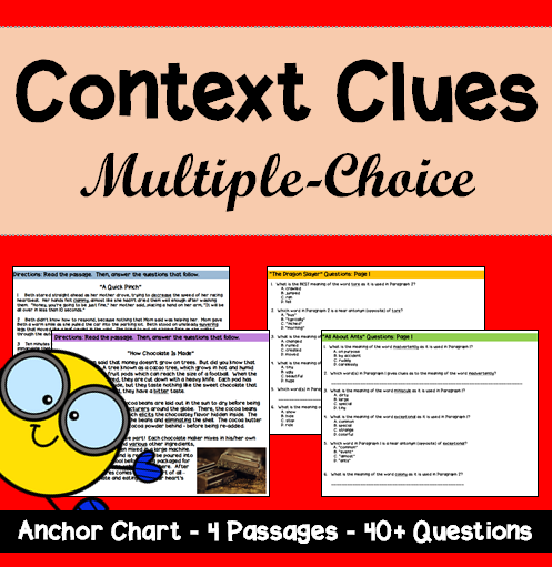 Context Clues in Longer Passages: Multiple-Choice Format! | Made By ...