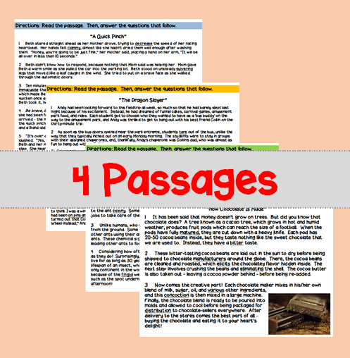 Context Clues in Longer Passages: Multiple-Choice Format! | Made By ...