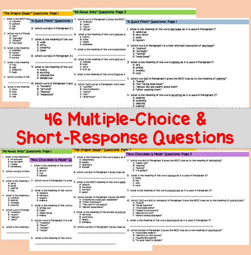 Context Clues in Longer Passages: Multiple-Choice Format! | Made By ...
