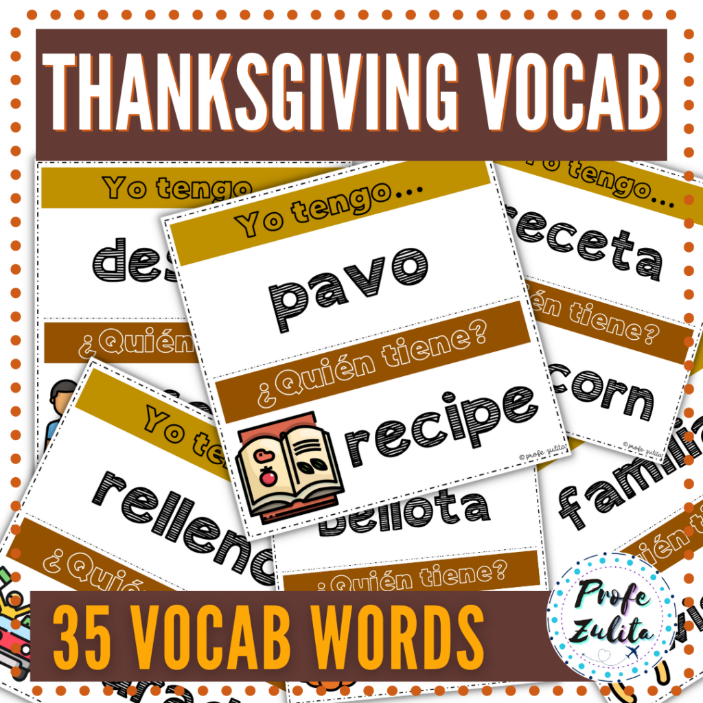 Thanksgiving Spanish Game - Yo Tengo quién tiene - Made By Teachers