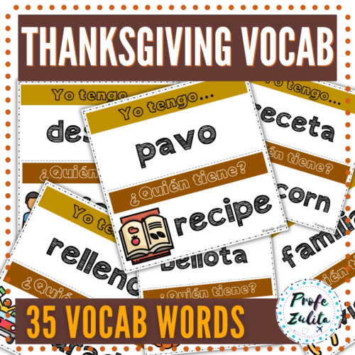 Thanksgiving Spanish Game - Yo Tengo quién tiene | Made By Teachers