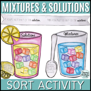 Mixtures and Solutions Sort Worksheet Activity and Craftivity | Made By ...