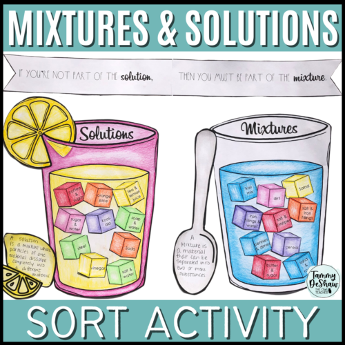 Mixtures and Solutions Sort Worksheet Activity and Craftivity | Made By ...