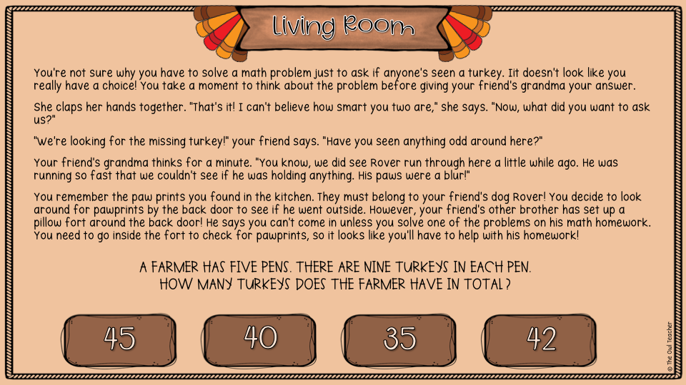 Thanksgiving Multiplication Practice Digital Math Game | Made By Teachers