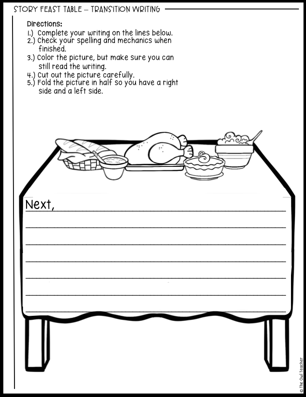 Thanksgiving Creative Writing Prompts Sequence Writing Transitions in ...