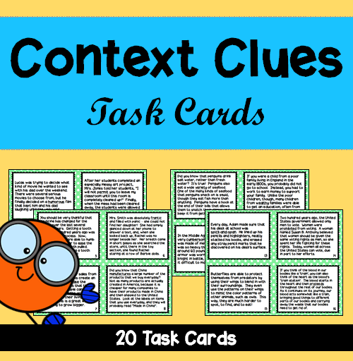 Context Clues Task Cards Made By Teachers