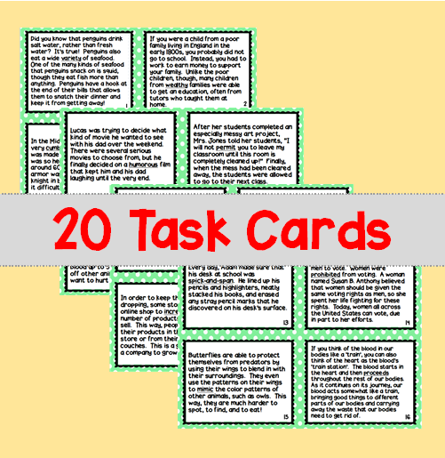 Context Clues Task Cards | Made By Teachers