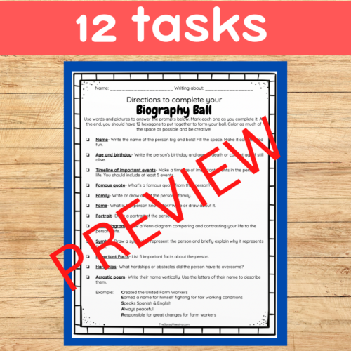 Biography Report Project 3D Ball | Made By Teachers