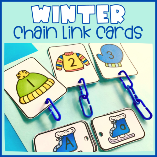 Winter Fine Motor Chain Links Cards: Alphabet & Counting Practice ...
