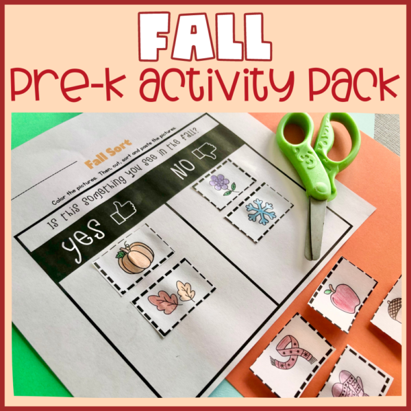 Fall Preschool Activities Bundle: Printable, No-Prep Worksheets | Made ...