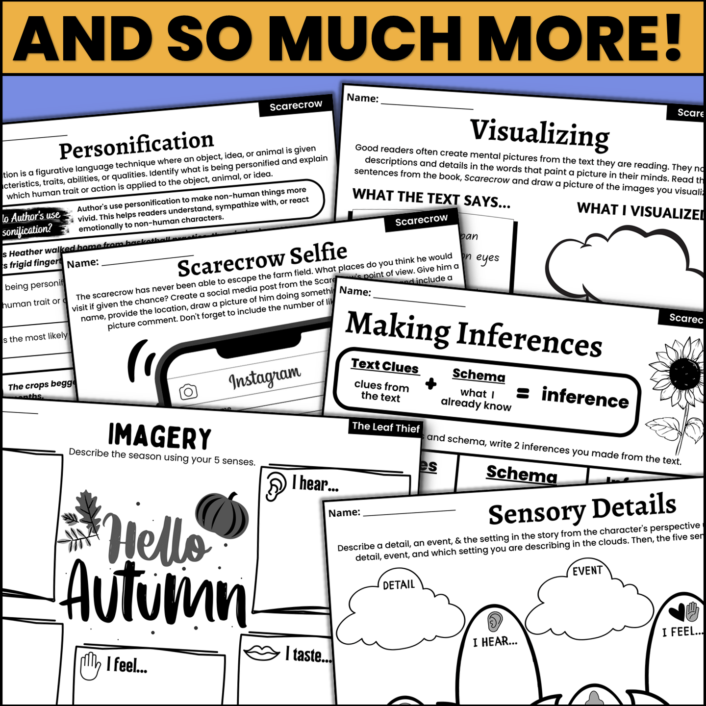 Scarecrow by Cynthia Rylant Interactive Read Aloud Activities for Fall ...