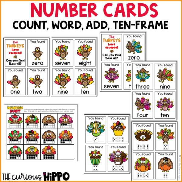 Turkey number hunt preschool | Made By Teachers