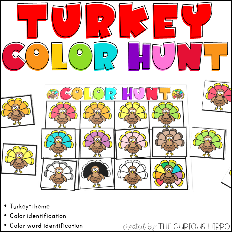 Turkey color hunt preschool | Made By Teachers