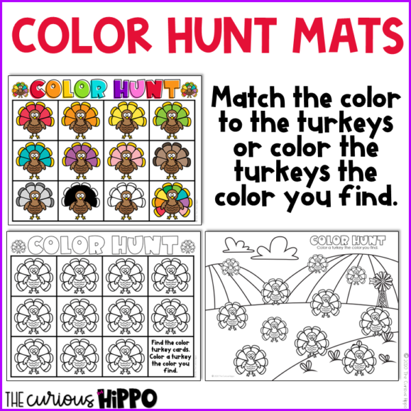 Turkey color hunt preschool | Made By Teachers