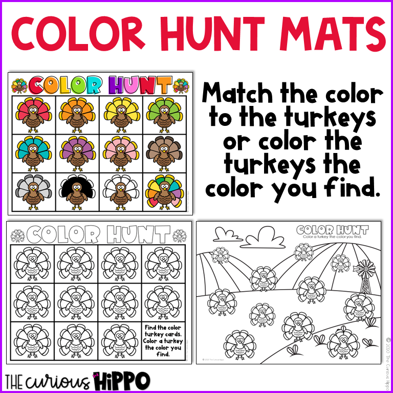 Turkey color hunt preschool | Made By Teachers