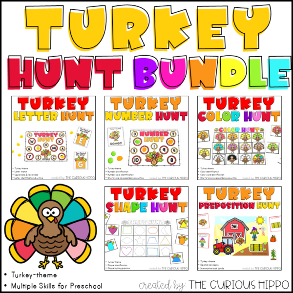 Turkey Hunt Activities Preschool Bundle - Made By Teachers