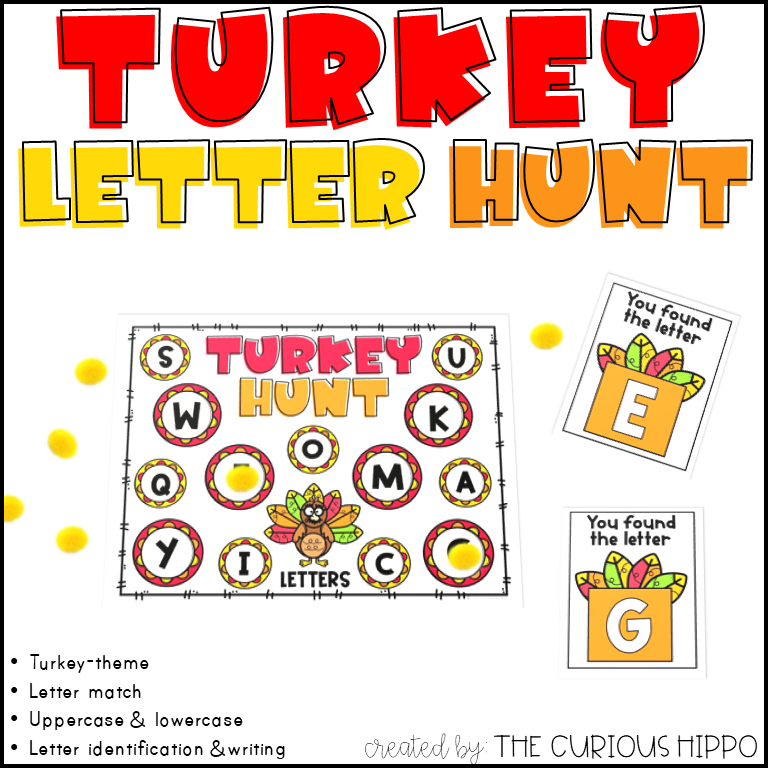 Turkey Hunt Activities Preschool Bundle | Made By Teachers