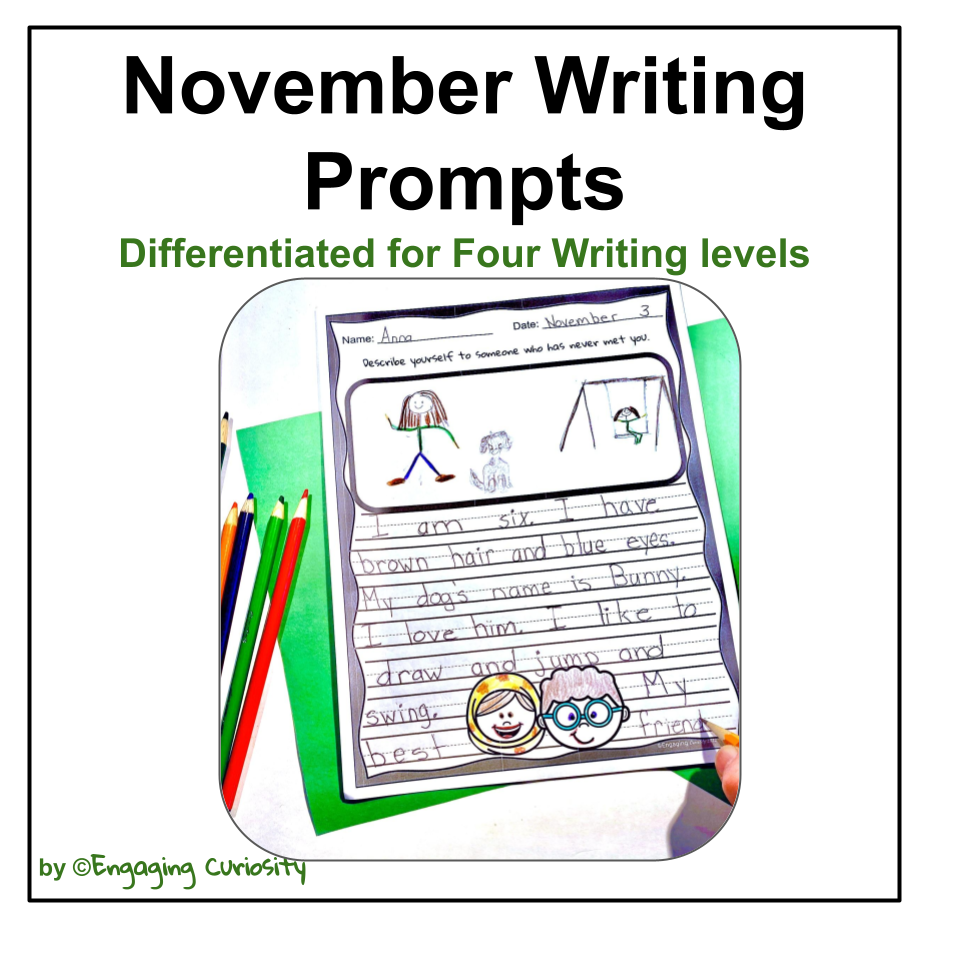 November K-4 Canadian, American Differentiated Writing Prompts | Made ...