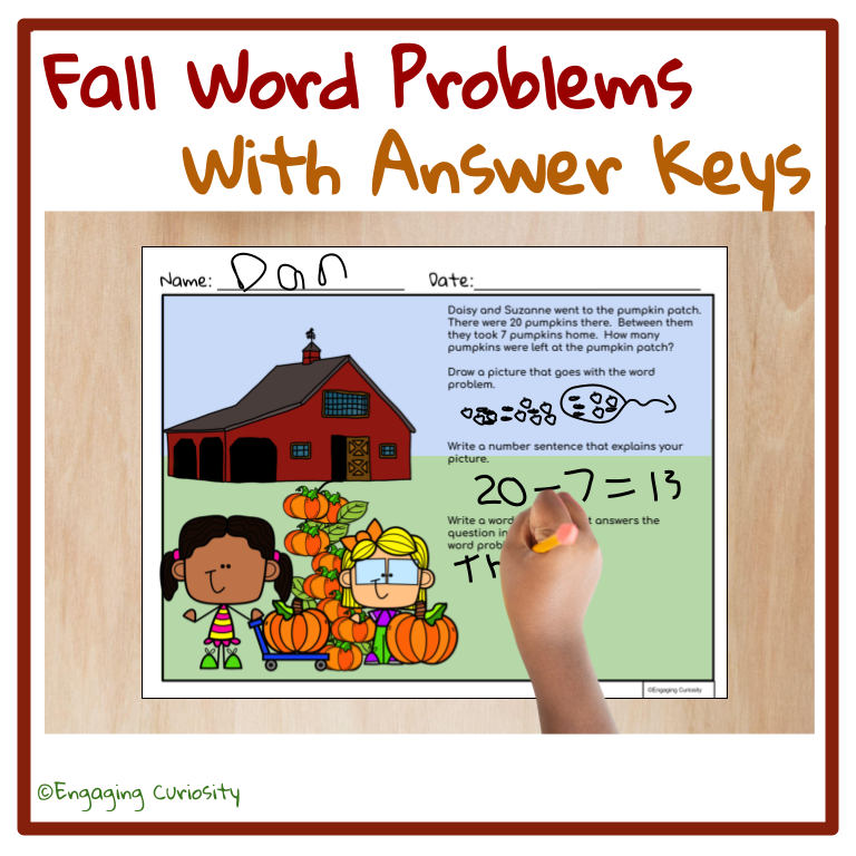 Fall K-2 Math Word Problems | Made By Teachers