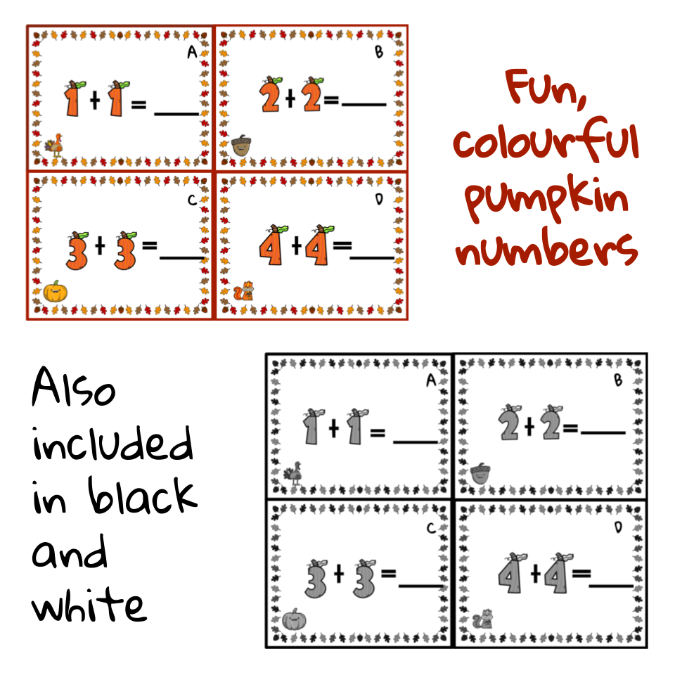 Fall K-2 Math Addition Doubles Write the Room Activity, SEL Practise ...