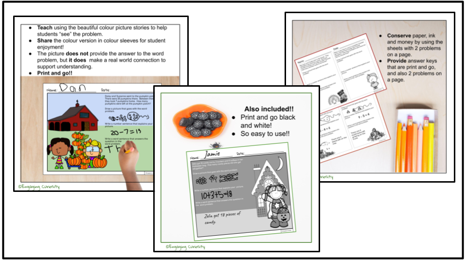 Fall Math, Addition, Subtraction, Subitising, Games and Activities ...