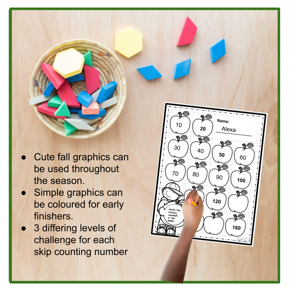 Fall K-2 Differentiated 1, 2, 3, 4, 5 10 Skip Counting | Made By Teachers