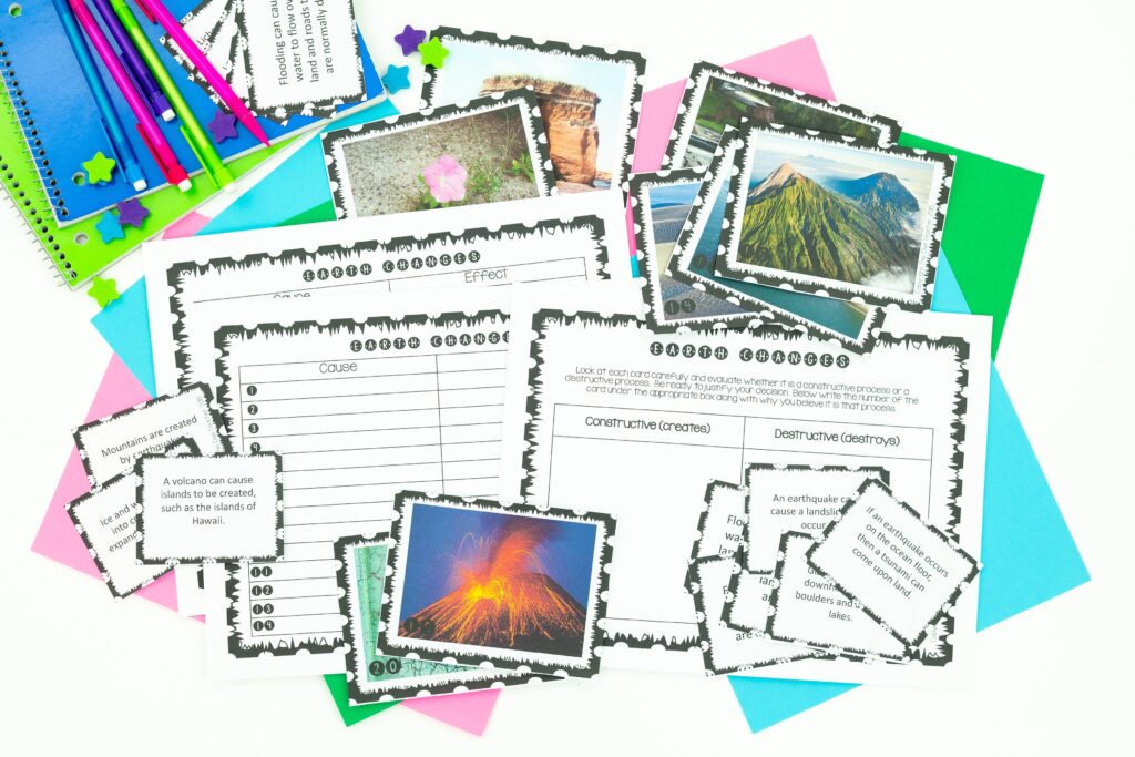 Cause and Effect Task Cards Constructive & Destructive Forces | Made By ...