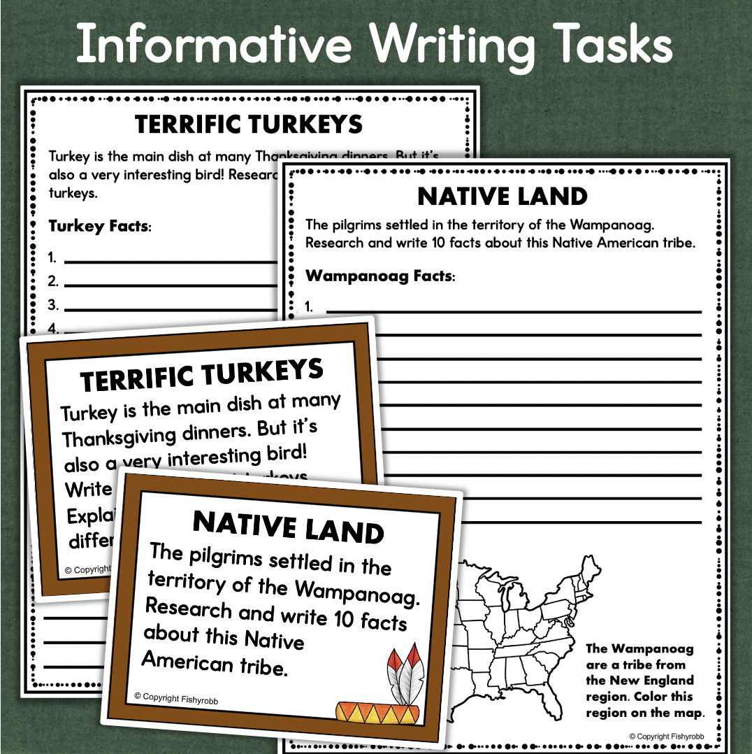 Thanksgiving Writing Prompts Narrative Descriptive Persuasive ...