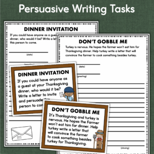 Thanksgiving Writing Prompts Narrative Descriptive Persuasive ...