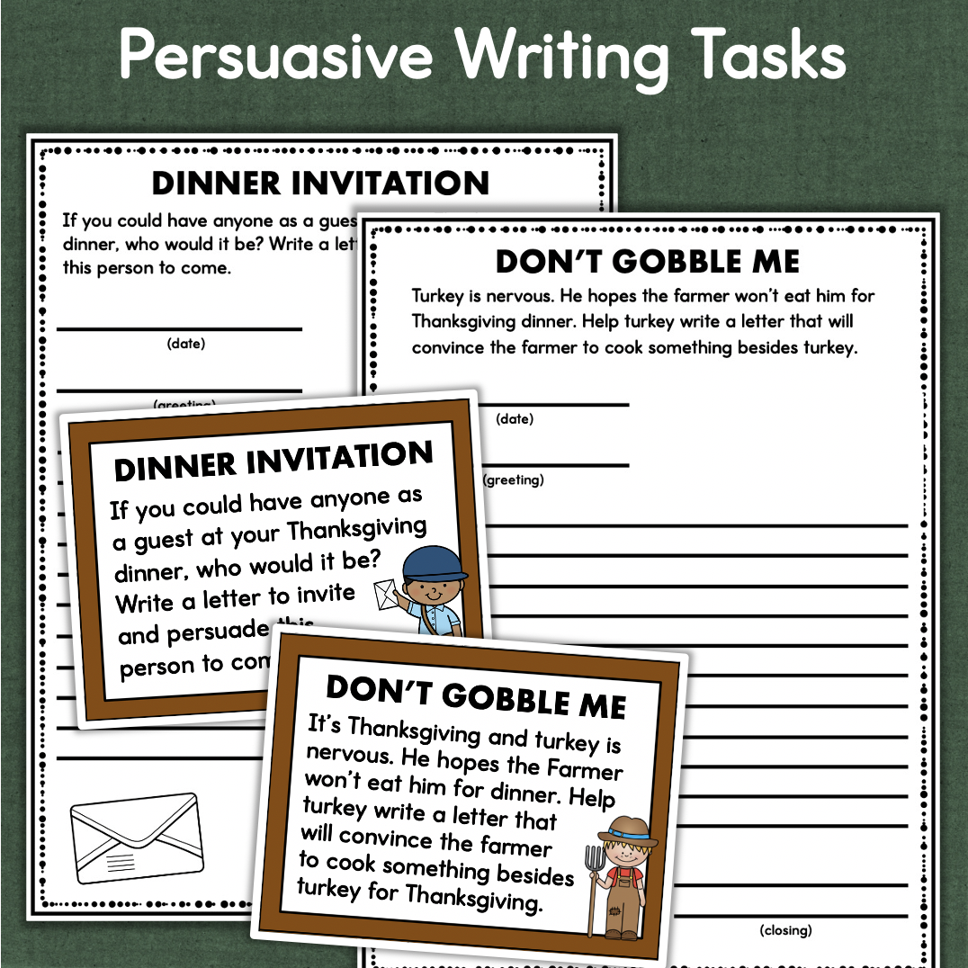 Thanksgiving Writing Prompts Narrative Descriptive Persuasive ...