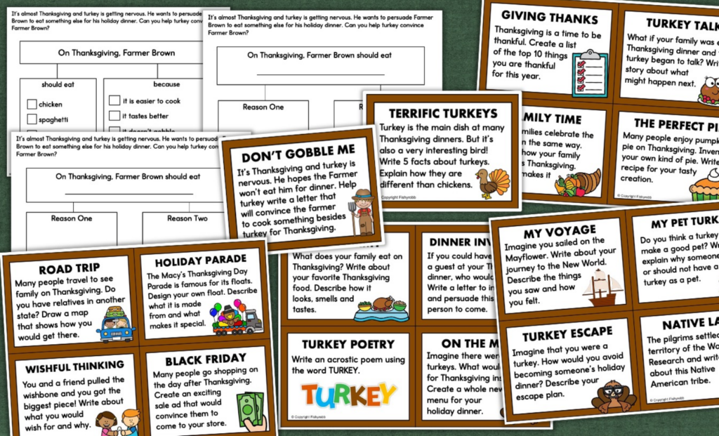Thanksgiving Writing Prompts Narrative Descriptive Persuasive ...