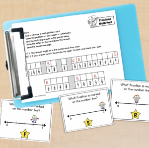 Fractions 3rd Grade Math Scavenger Hunt Secret Message Activity | Made ...